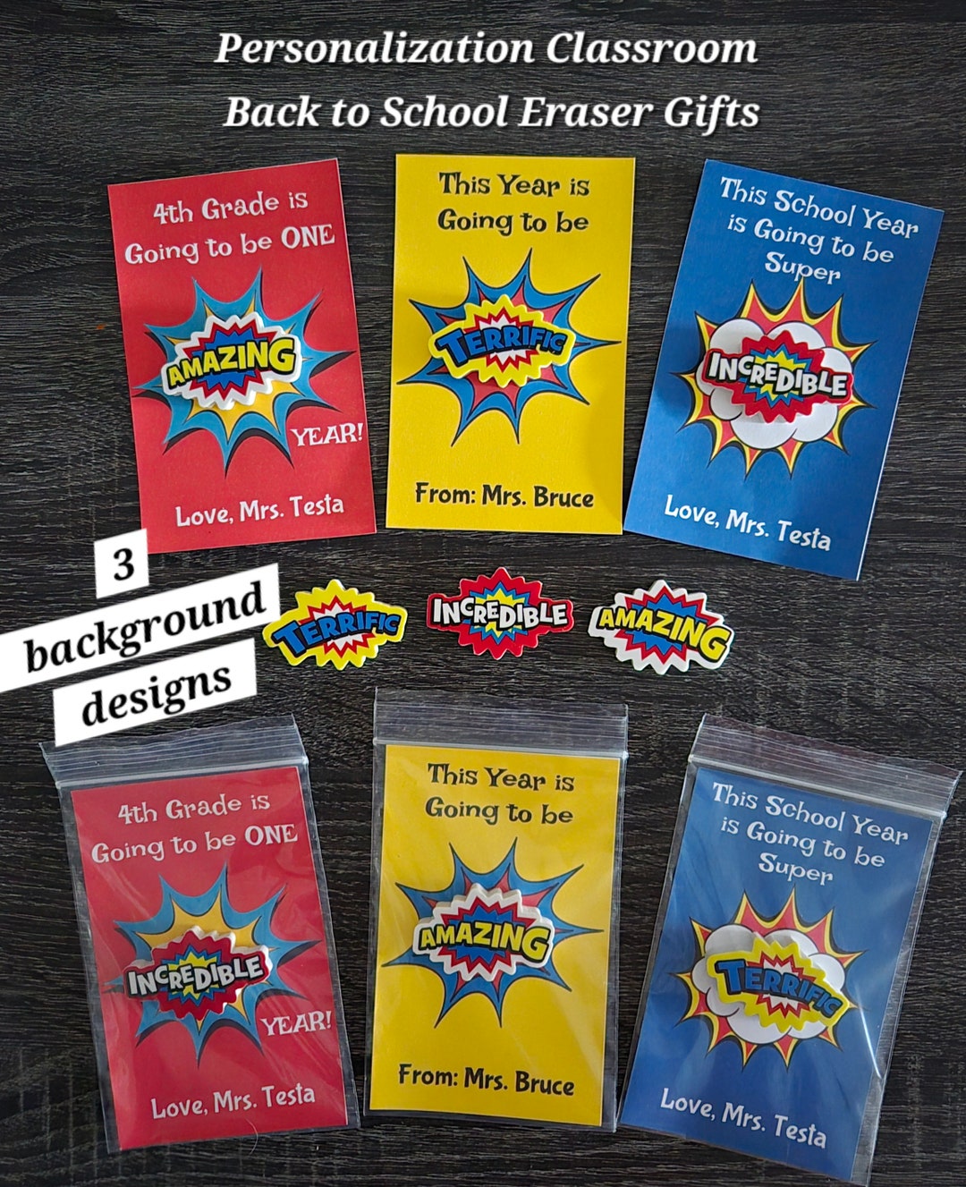 Personalized Back to School Eraser Gifts, Personalized Teacher ...