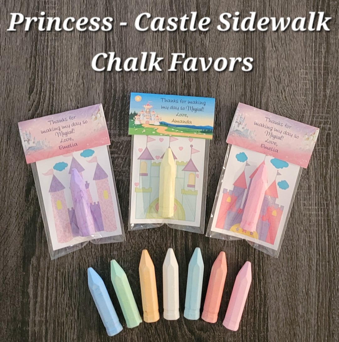 Princess Sidewalk Chalk Favors, Princess Party Favors, Princess Castle ...