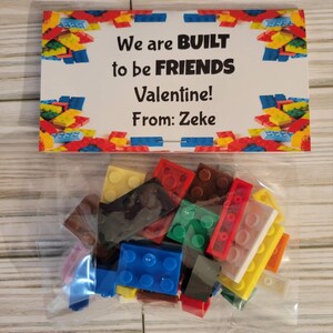 Building Blocks Valentine Favors, Kids Valentine Favors, Valentine ...