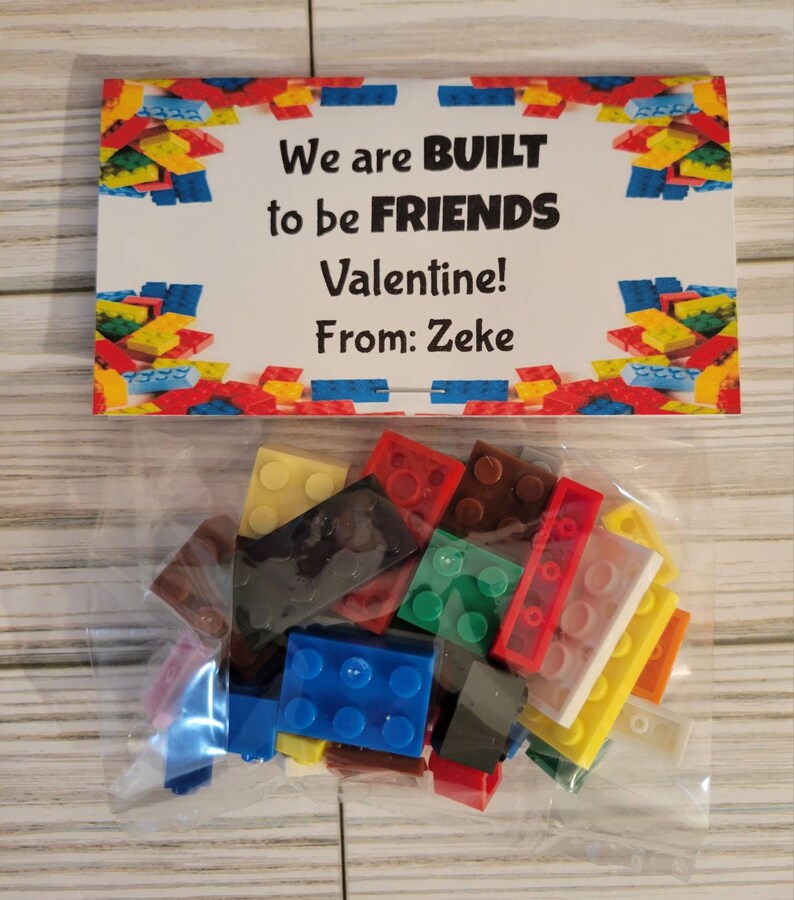 Building Blocks Valentine Favors, Kids Valentine Favors, Valentine ...