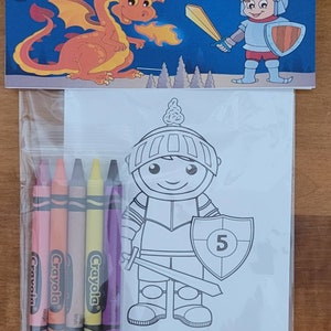 Knights and Dragons Theme Party Favors. 1 Bag (1 Child) Includes 8-4x6 ...