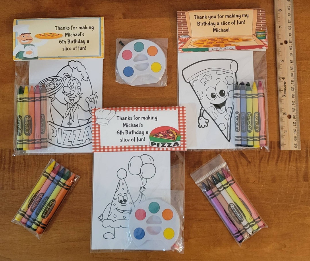 Pizza, Slice of Fun Party Favors. 1 Bag 1 Child Includes 8-4x6 Cards ...
