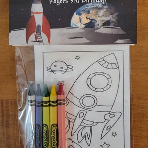 Space or 1st Trip Around Moon Theme Favors. 1 Bag 1 Child Includes 8 ...