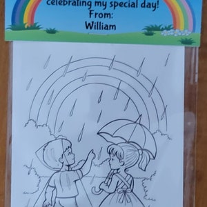 Rainbow Theme Party Favor Bags. 1 Bag 1 Child Includes 8-4x6 Cards ...