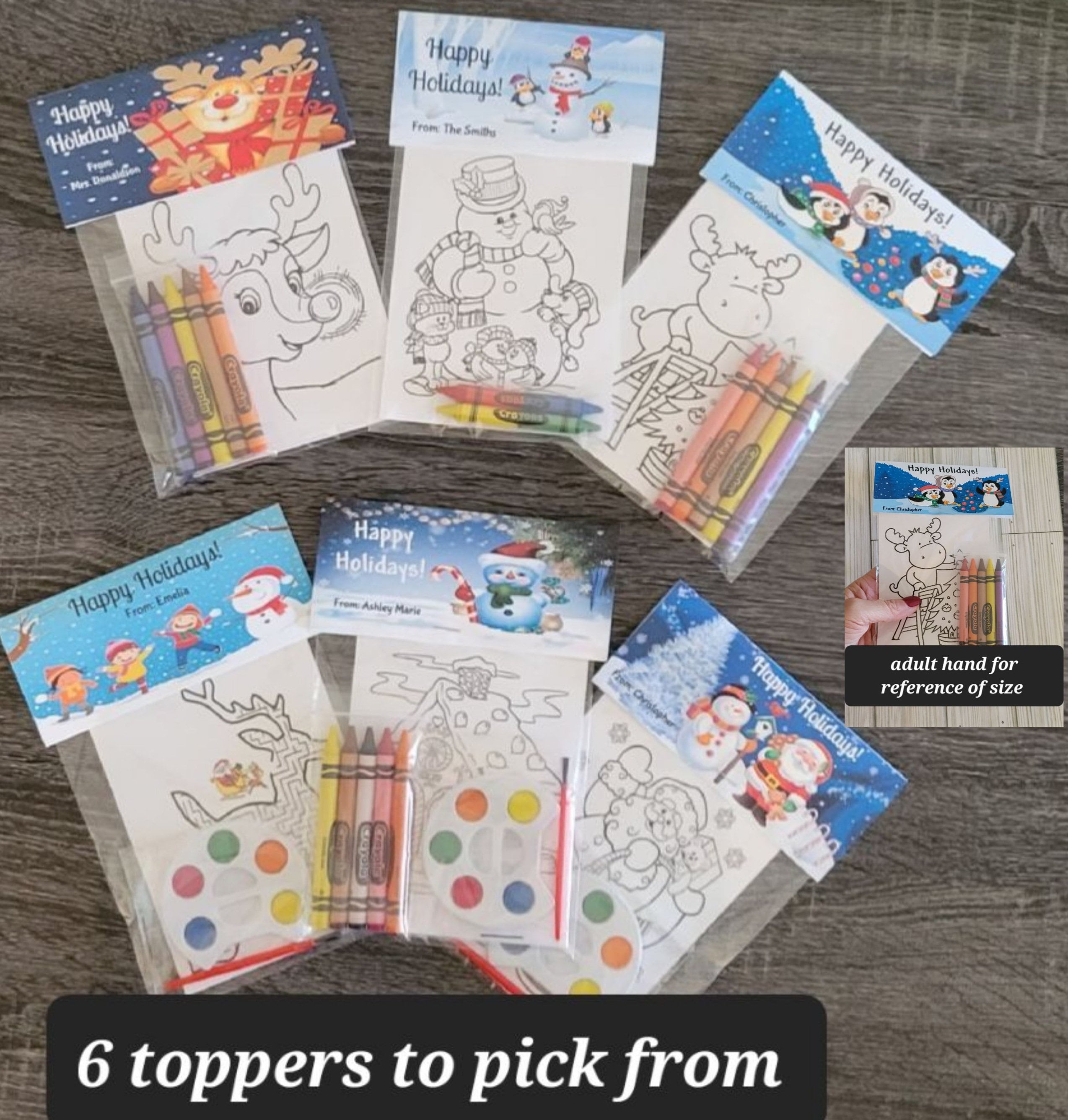 Christmas Coloring-painting Stocking Stuffers, (1 Bag, 9 4x6 Cards ...