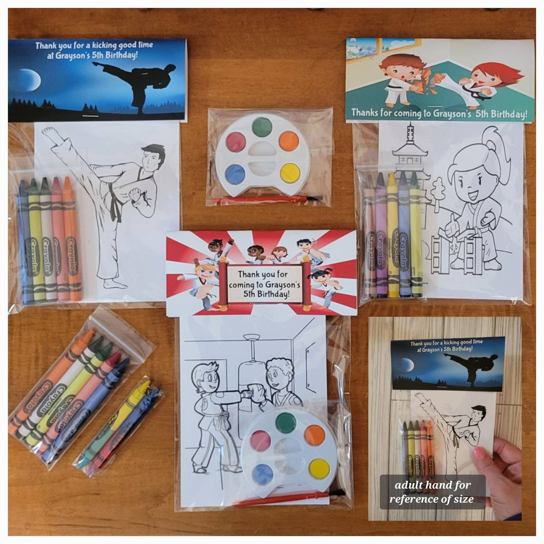 Kickboxing, Karate, Martial Arts Favors, 1 Bag (1 Child) Includes 8-4x6 ...