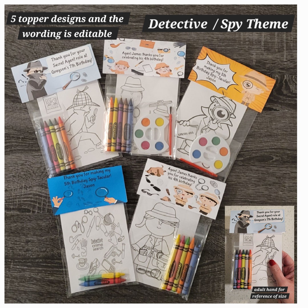 Detective-spy Theme Favors Crayons or Painting Bags. 1 Bag (1 Child ...