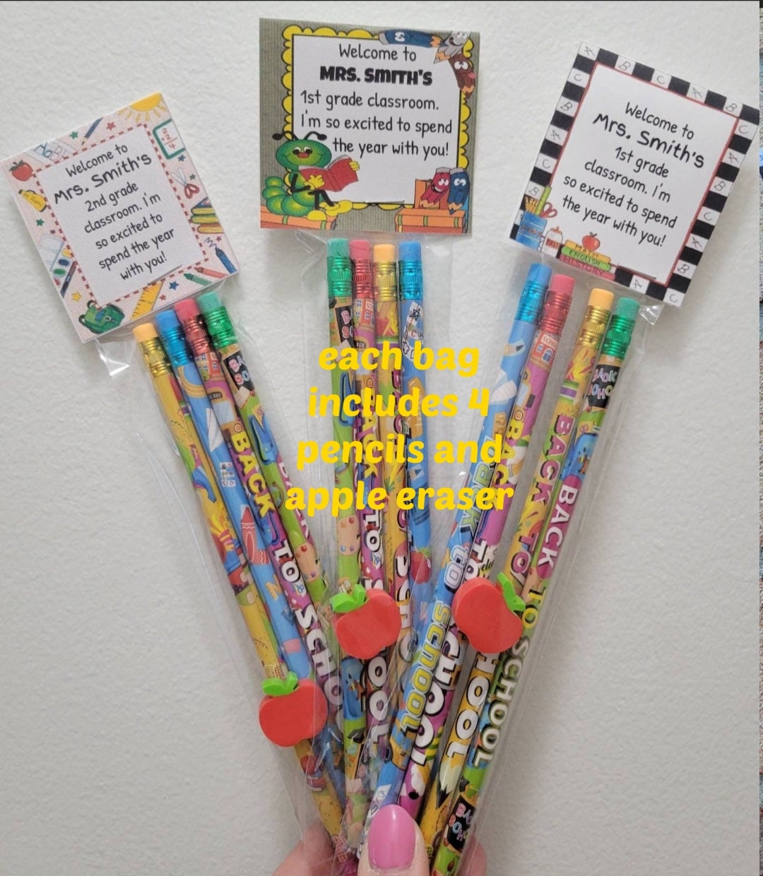 Personalized Back to School Pencil Pack, Classroom Favors or Gifts ...
