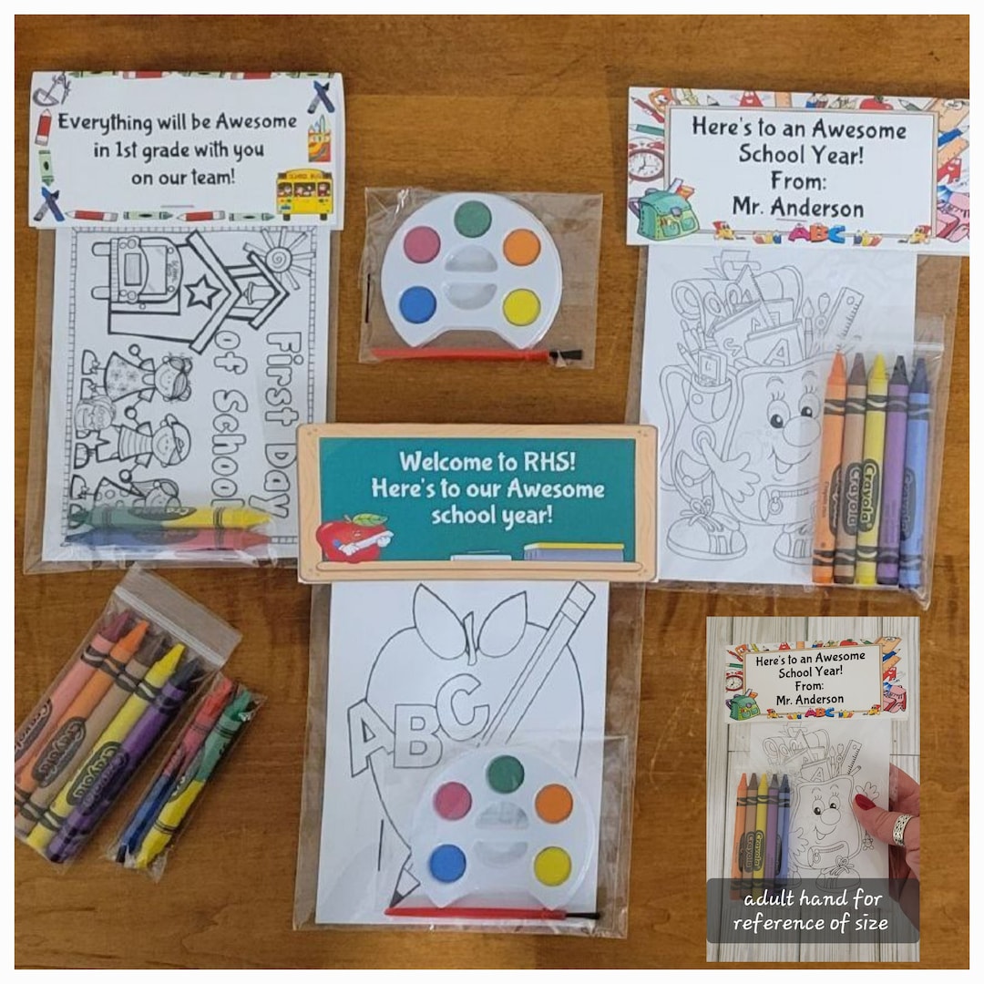 Back to School Crayons Favor Bags. 1 Bag (1 Child) Includes 8-4x6 Cards ...