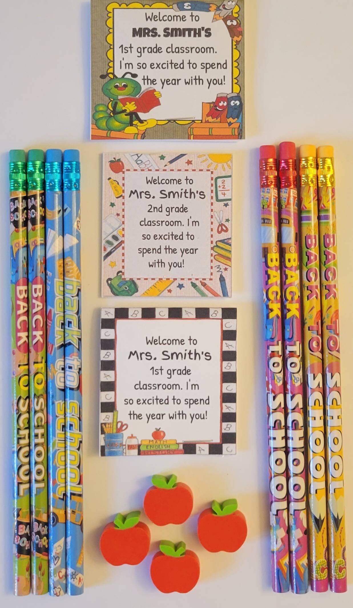 Personalized Back to School Pencil Pack, Classroom Favors or Gifts ...