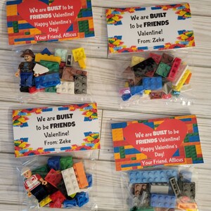 Building Blocks Valentine Favors, Kids Valentine Favors, Valentine ...