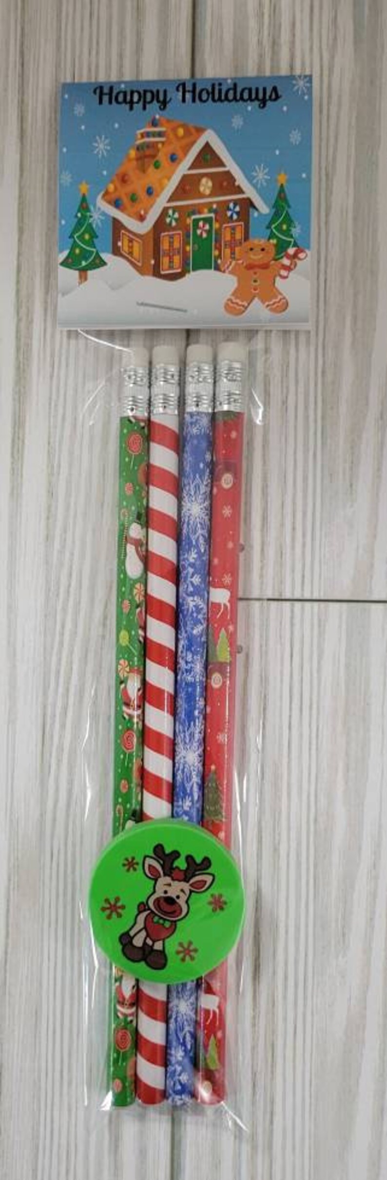 Kids Holiday or Christmas Pencil Party Favors, Personalized Holiday ...