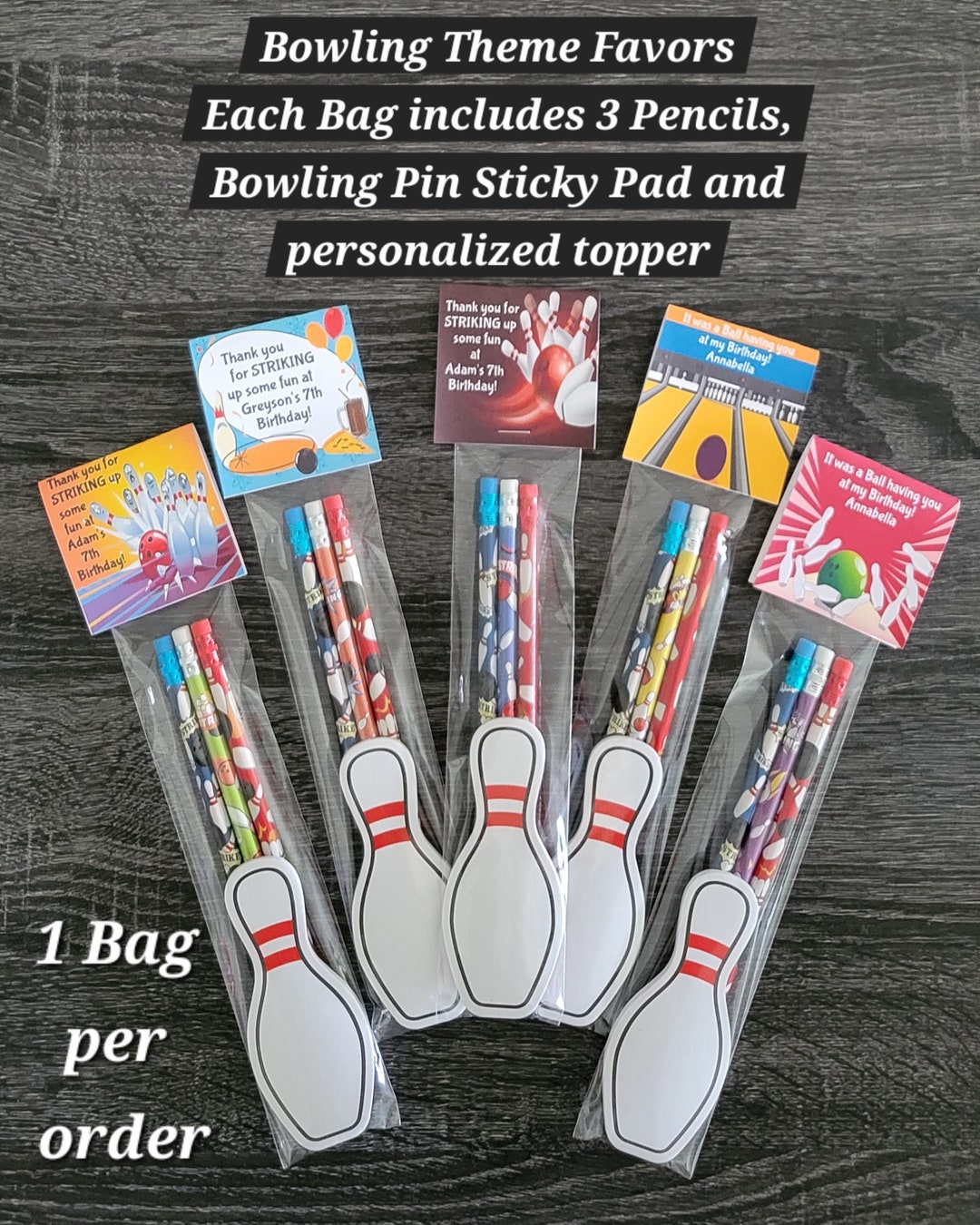 Bowling Theme Party Favor, Bowling Party, 1 Favor Has 3 Assorted ...