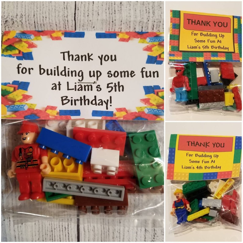 Building Blocks and Character Party Favor Bags Building Block - Etsy