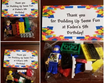 Building Blocks Party Favor Bags Building Block Party Blocks - Etsy