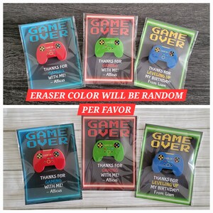 Gamer or Controller Party Favors, Game on Favors, Eraser Game ...