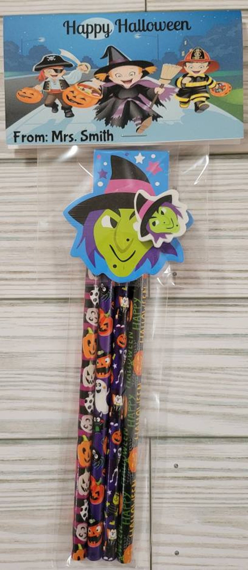 Kids Halloween Pencil Party Favors, Personalized Halloween Party Favors ...