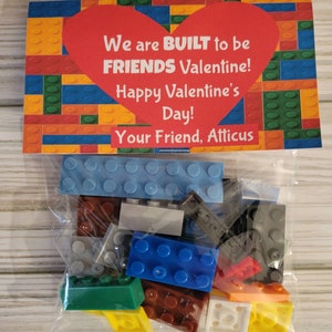 Building Blocks Valentine Favors, Kids Valentine Favors, Valentine ...