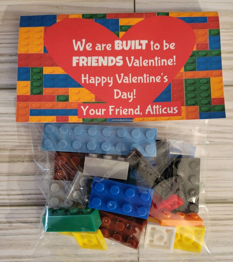 Building Blocks Valentine Favors, Kids Valentine Favors, Valentine ...