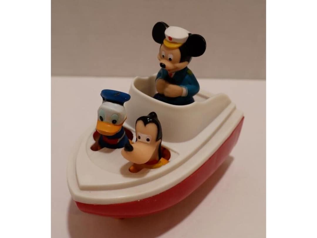 Walt Disney Company Wind up Boat Captain Mickey Donald Goofy an Illco ...