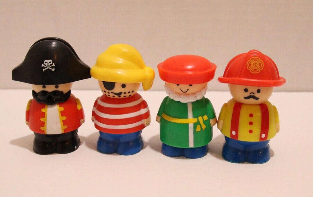 Chunky People Figures Pirates Noahs Ark Fireman Lot of 4 Shelcore 1995 ...