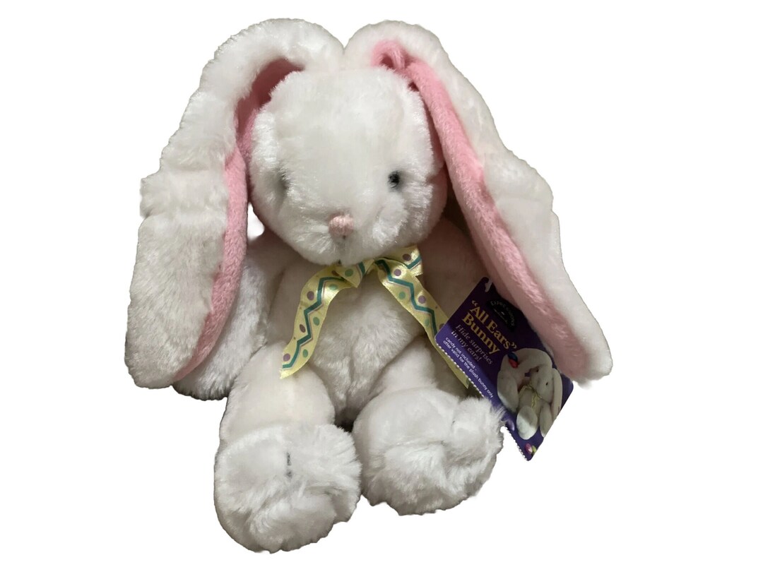 Easter Bunny Plush All Ears Hallmark White Surprises Pockets Ears 9 in ...