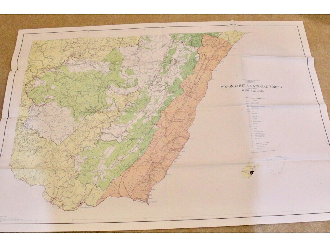 Monongahela National Forest WV South Half USDA Topographical Map 1983 ...