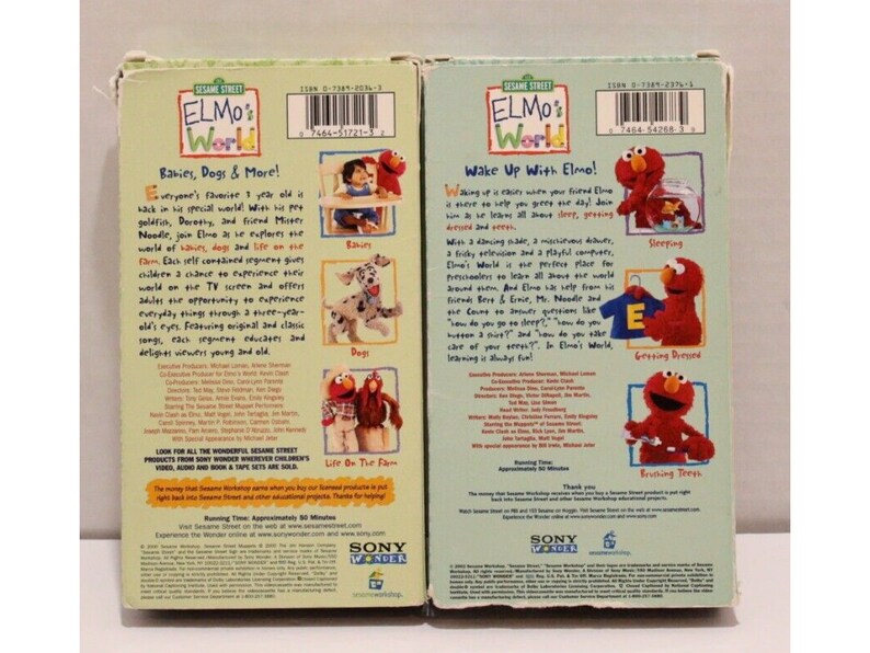 Elmo's World VHS Lot of 2: Babies, Dogs & More! Wake up With Elmo ...