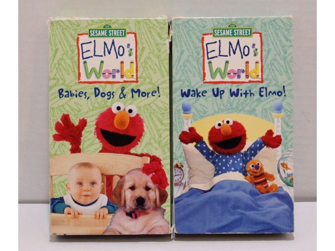 Elmo's World VHS Lot of 2: Babies, Dogs & More! Wake up With Elmo ...