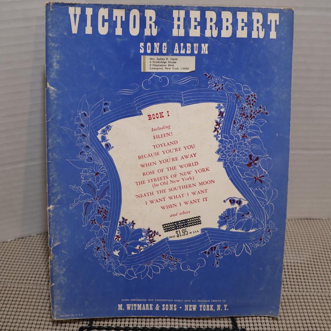 Victor Herbert Song Album Sheet Music Book I 1937 Vintage - Etsy