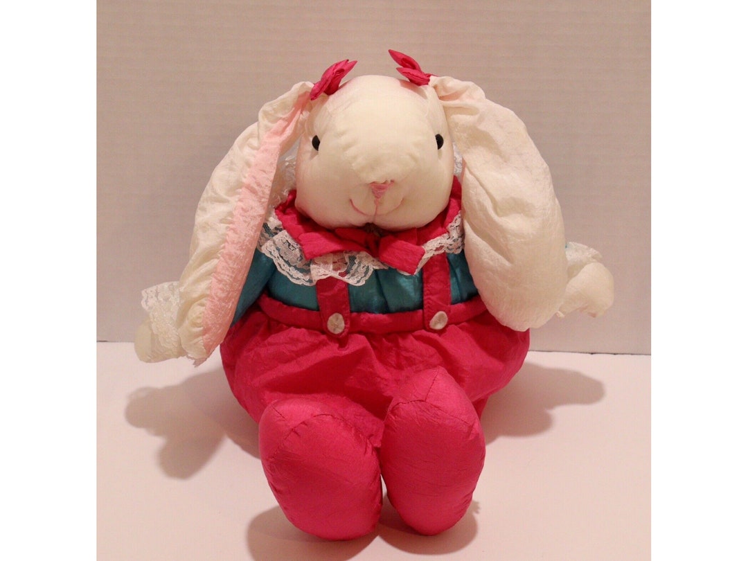 Easter Bunny Rabbit Plush Nylon Parachute T.L. Toys Red Pink Outfit ...
