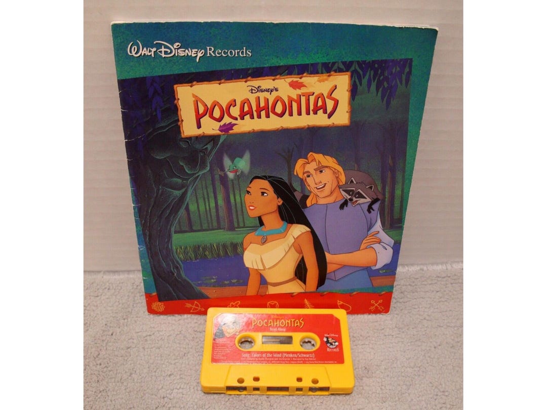 Disney's Read-along Book Pocahontas With Cassette Tape Vintage 1995 - Etsy