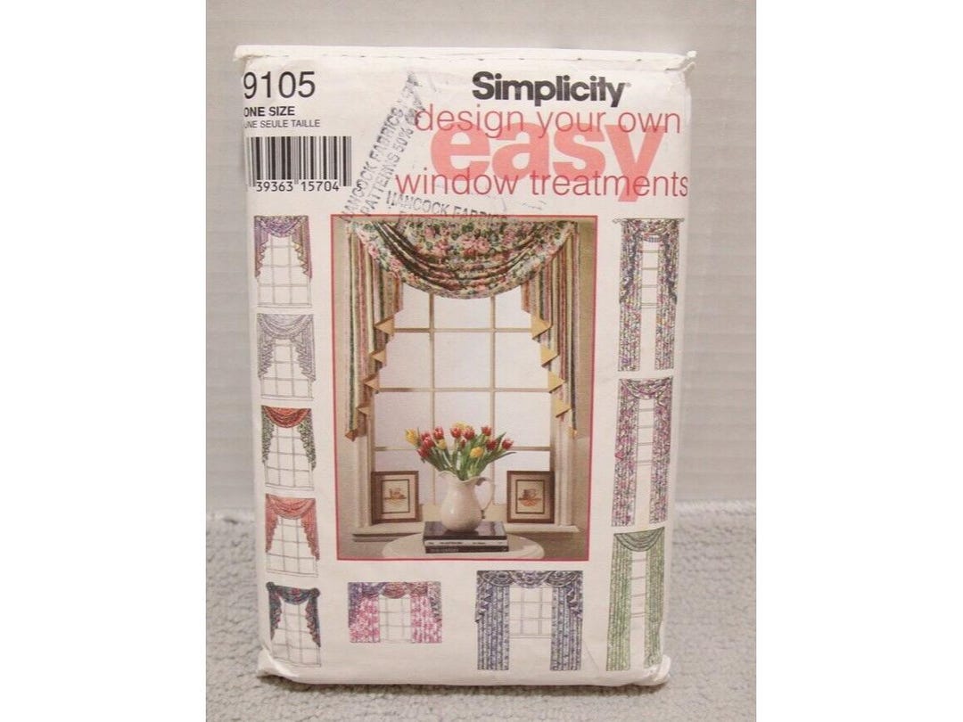 Simplicity Pattern Window Treatments 9105 Easy Swag Drapes Jabots Uncut ...