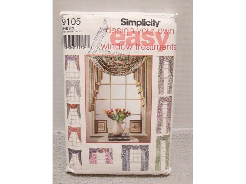 Simplicity Pattern Window Treatments 9105 Easy Swag Drapes Jabots Uncut ...