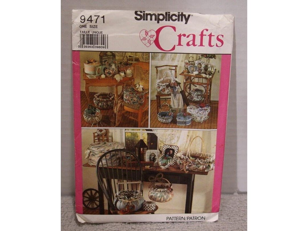 Simplicity Crafts Sewing Pattern 9471 Baskets Boxes Frames Uncut - Etsy