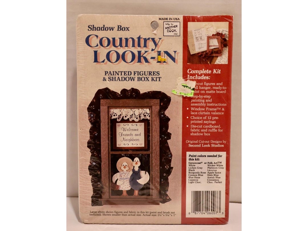 Shadow Box Kit Craft Country Painted Figures Window Frame Another Look ...