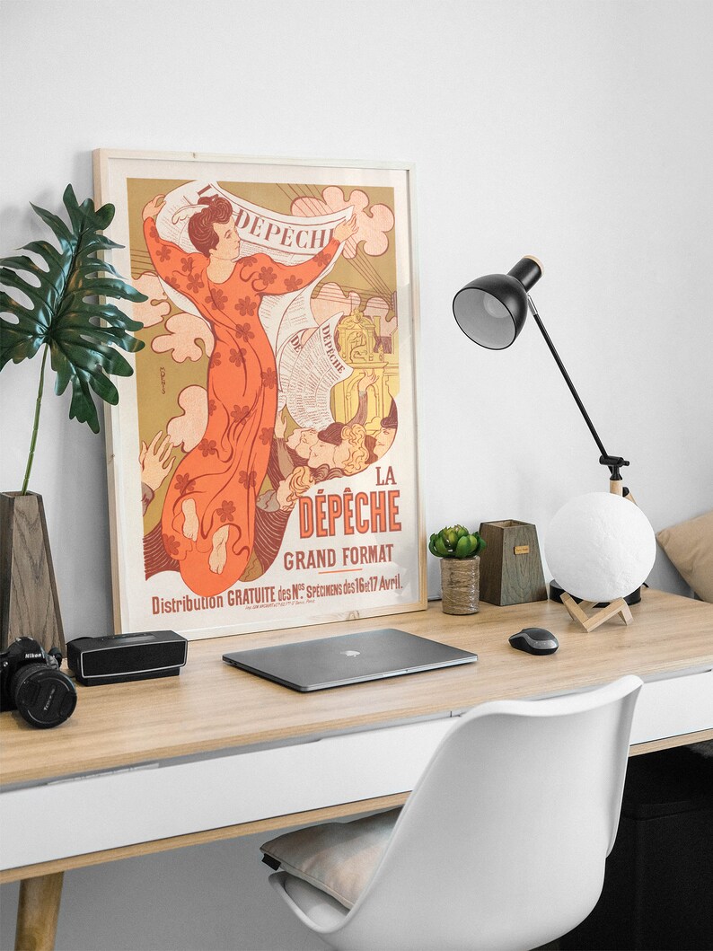 Digitally Enhanced Download Poster of French Affiche La Dépêche De ...