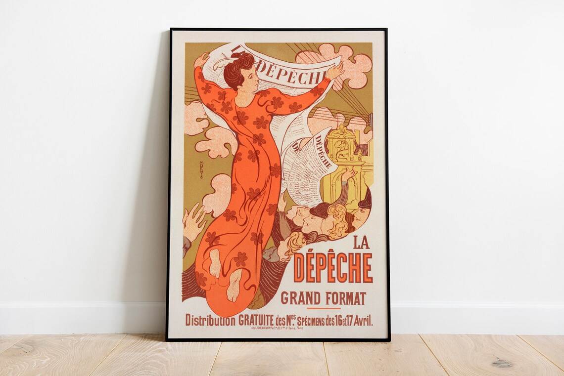 Digitally Enhanced Download Poster of French Affiche La Dépêche De ...