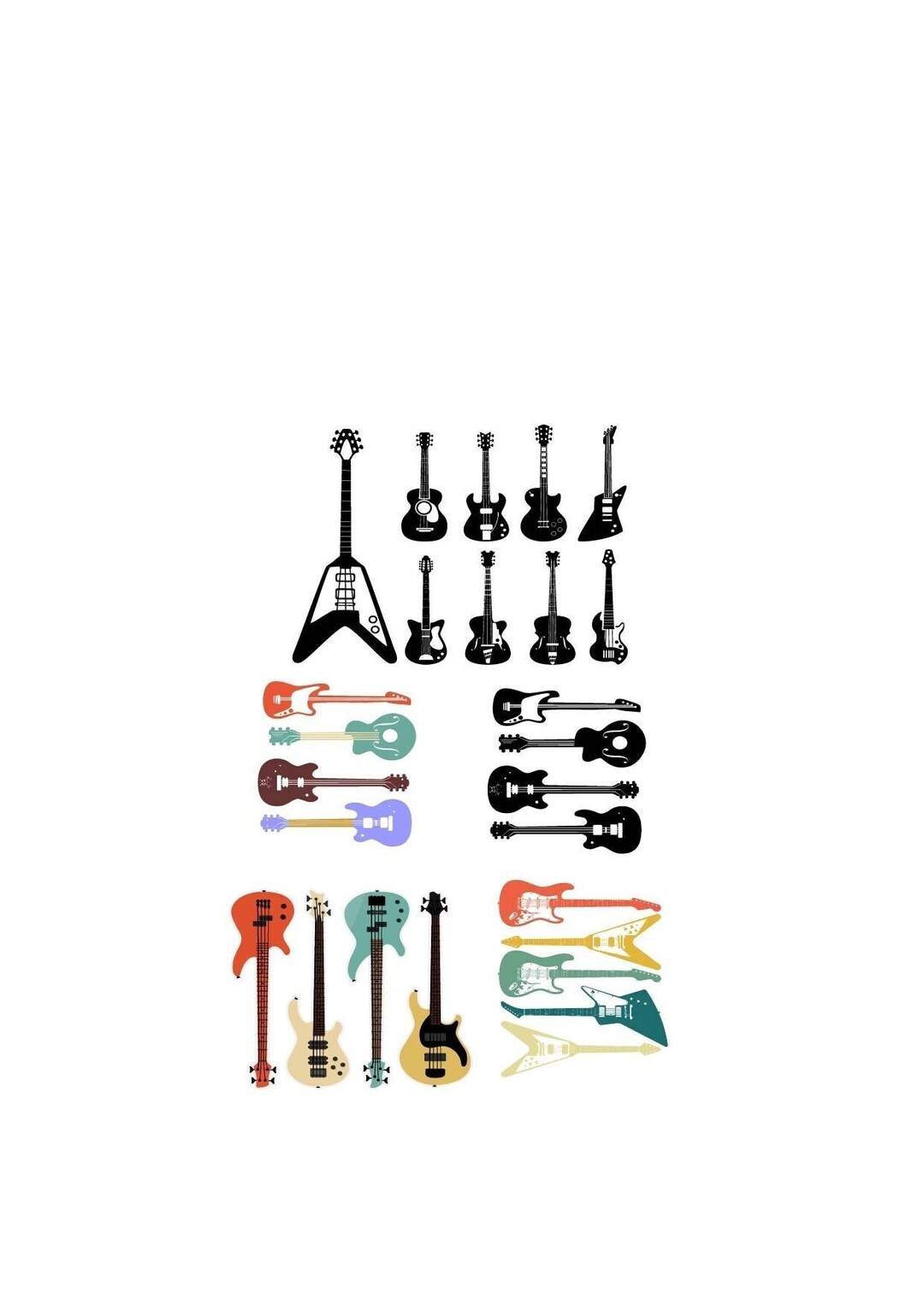 Guitar Svg Guitar Clipart Music Svg Electric Guitar Acoustic Guitar