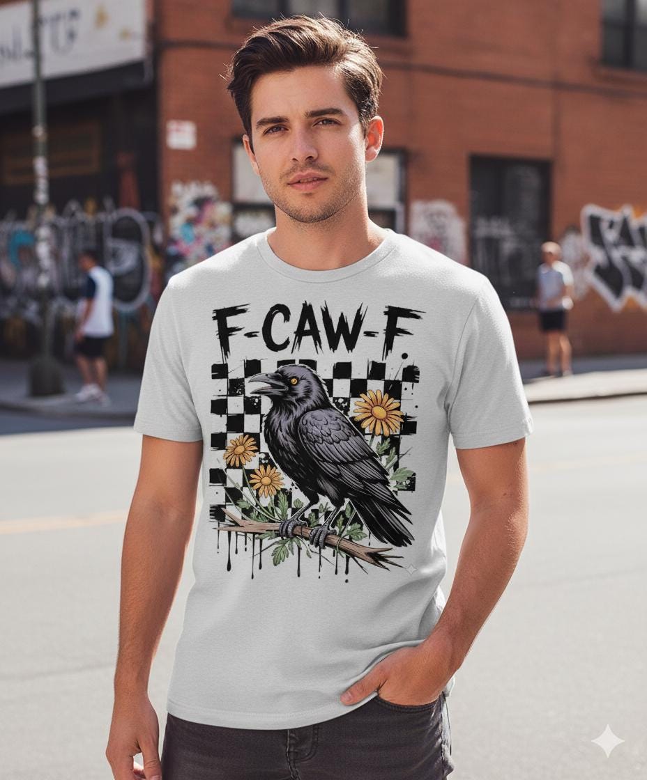 F-caw-f PNG, Gothic Crow Humor Design, Funny Raven Bird Clipart ...
