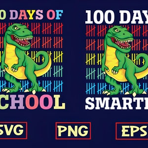 Dinosaur 100 Days of School PNG, Happy 100th Day of School Png, 100 Day ...