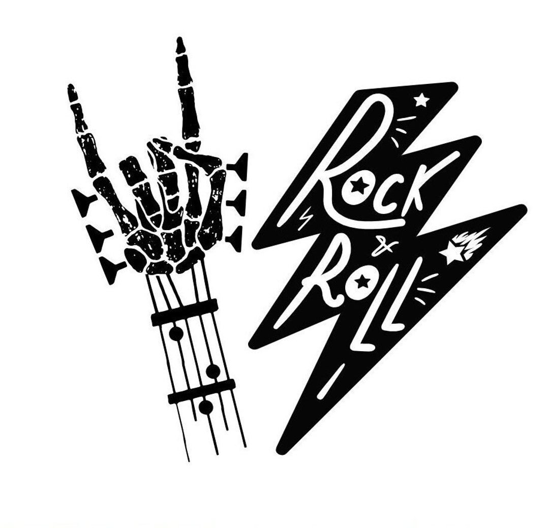 Rock N Roll SVG, Rock and Roll Music SVG, Guitar SVG, Rock Hand Svg ...
