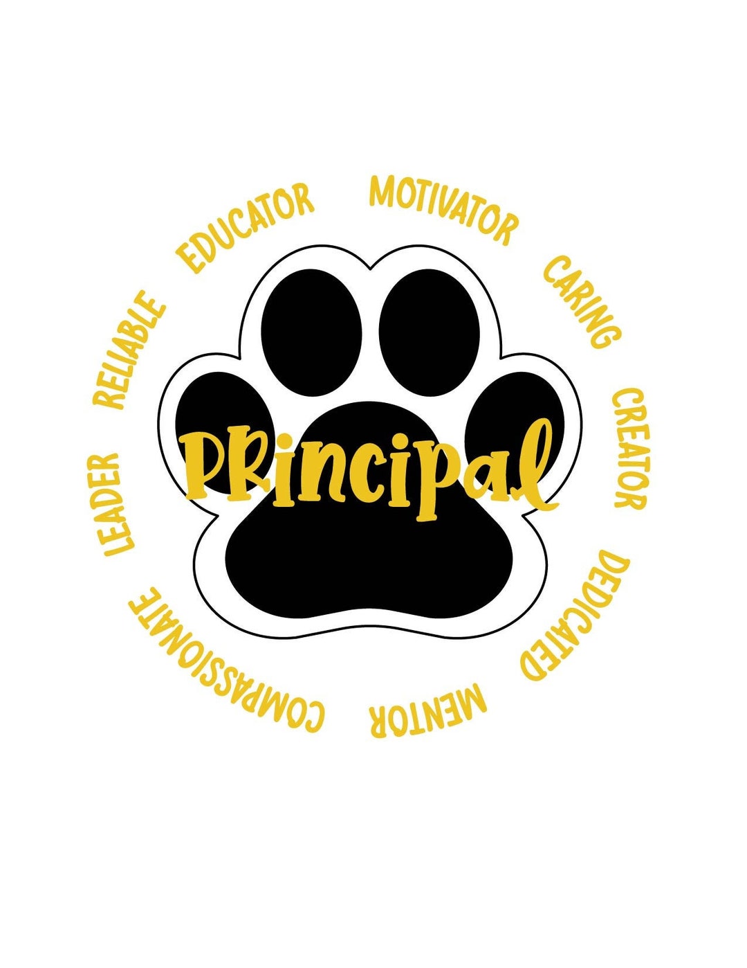 Principal Paw Print SVG: School Leadership Design (digital Download) - Etsy
