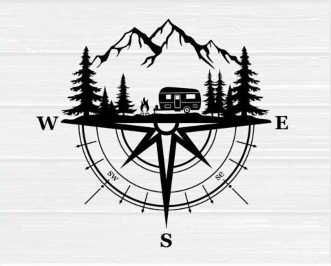 Forest Compass SVG: Adventure Silhouette Clipart (digital Download) - Etsy