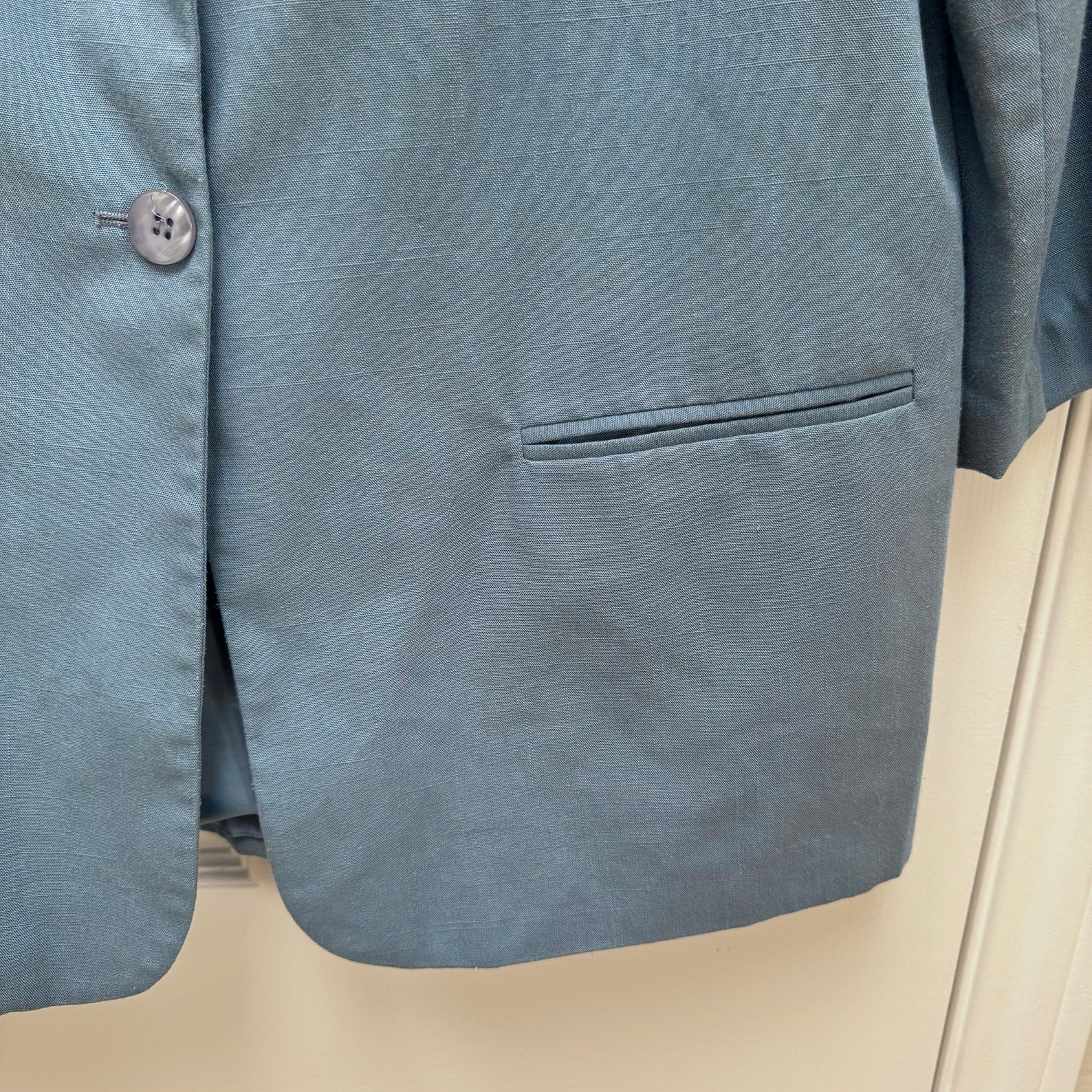 80s 90s Sag Harbor Dusty Powder Blue Boyfriend Blazer • Minimalist New ...