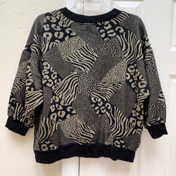 Vintage 80s Jungle Safari Metallic Gold Sweater - Gem