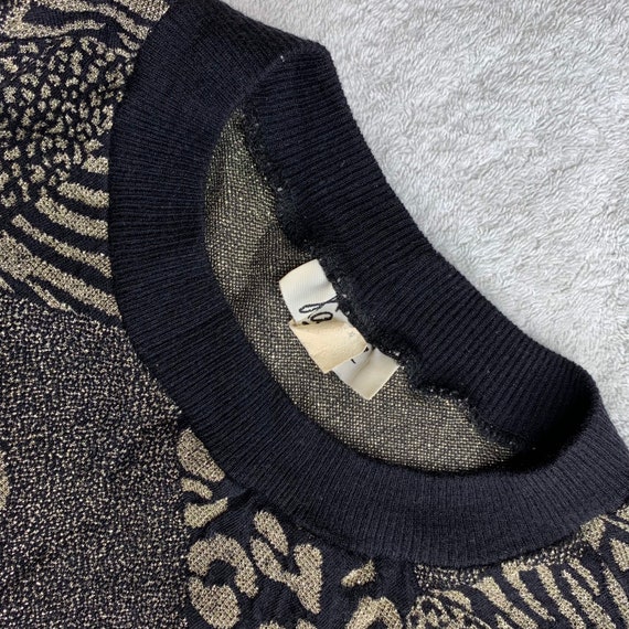 Vintage 80s Jungle Safari Metallic Gold Sweater - Gem