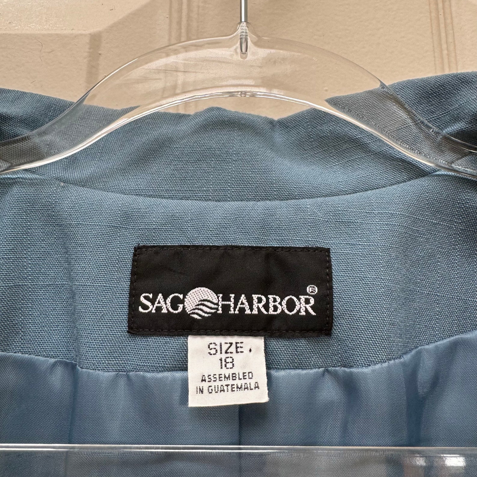80s 90s Sag Harbor Dusty Powder Blue Boyfriend Blazer • Minimalist New ...