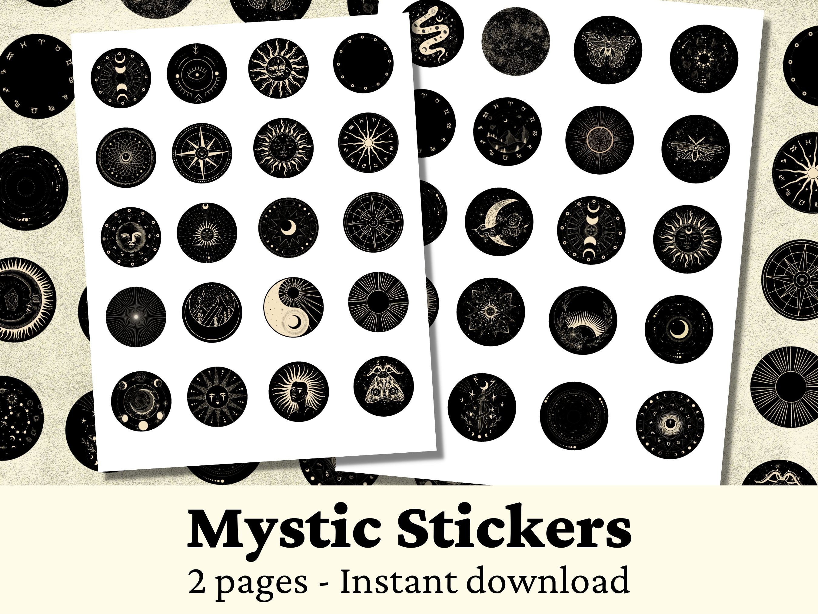 Mystic Stickers Printable | Zodiac Sticker Set | Spiritual Witchy ...