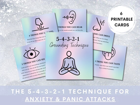 Grounding Technique Cards for Anxiety & Panic Attacks | Etsy